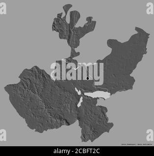 Jalisco, state of Mexico. Bilevel elevation map with lakes and rivers ...
