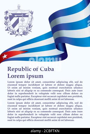 Flag of Cuba, Republic of Cuba. Template for award design, an official ...
