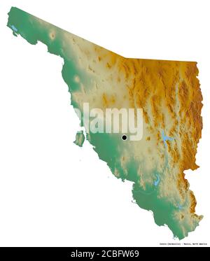 Shape of Sonora, state of Mexico, and its capital. Distance scale ...