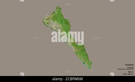 Zoom in on Sinaloa (state of Mexico) extruded. Oblique perspective ...