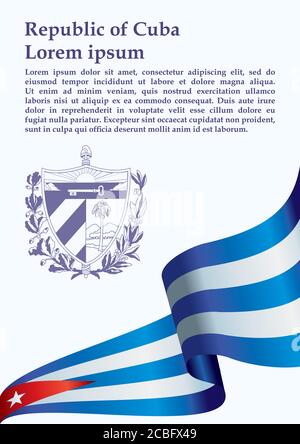 Flag of Cuba, Republic of Cuba. Template for award design, an official ...