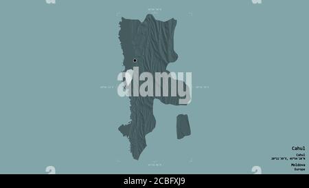 Area of Cahul, district of Moldova, isolated on a solid background in a ...