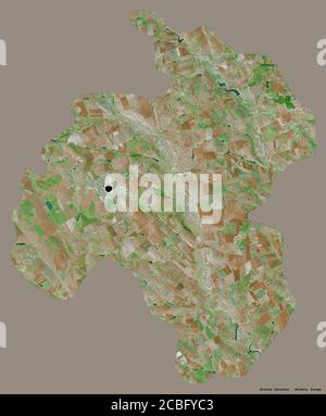 Shape of Drochia, district of Moldova, with its capital isolated on ...