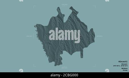 Area of Hîncesti, district of Moldova, isolated on a solid background ...