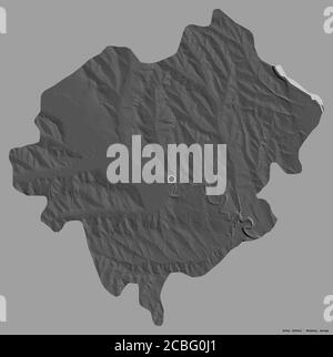 Orhei, district of Moldova. Bilevel elevation map with lakes and rivers ...