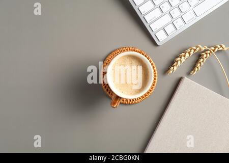 Autumn office workspace. Autumn flat lay background Stock Photo - Alamy