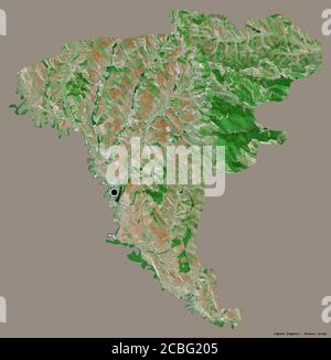 Shape of Ungheni, district of Moldova, with its capital isolated on ...