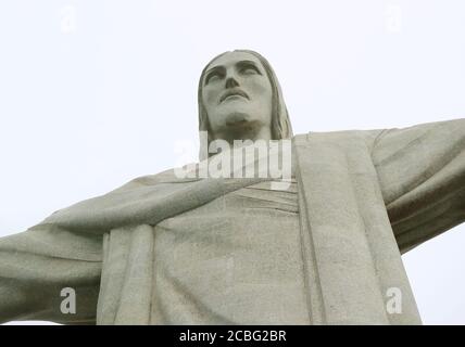 The statue of Christ the Redeemer is located in Maratea, Italy. Created ...