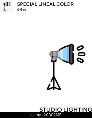 Spotlight icons set. Stage lighting symbols. Vector illustration ...