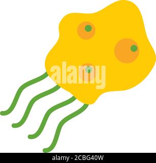 helicobacter shape icon over white background, line style, vector ...