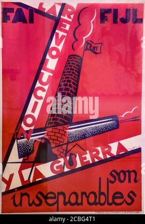 CNT Spanish anarchist propaganda poster, during the Spanish Civil War ...
