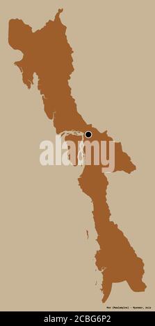 Mon, state of Myanmar. Solid color shape Stock Photo - Alamy