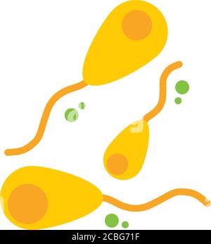leishmania bacterias icon over white background, line style, vector ...