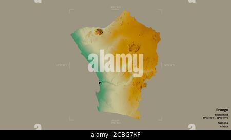 Area of Erongo, region of Namibia, isolated on a solid background in a ...