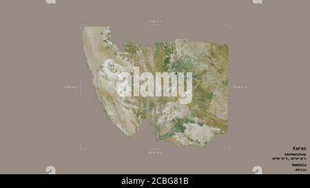 Area of Karas, region of Namibia, isolated on a solid background in a ...