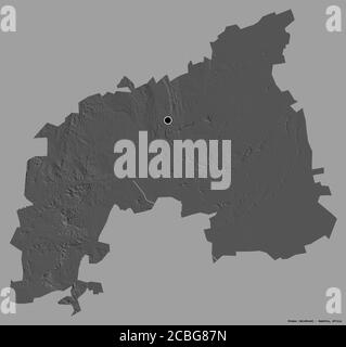 Khomas, region of Namibia. Bilevel elevation map with lakes and rivers ...