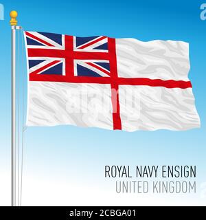 Royal Navy ensign flag, United Kingdom, vector illustration Stock ...