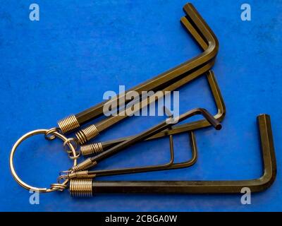 Closeup shot of hex keys set Stock Photo - Alamy