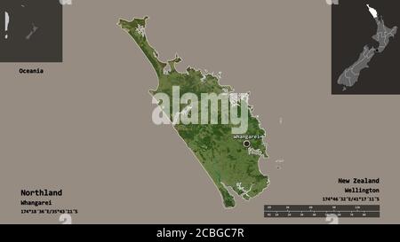 Northland, regional council of New Zealand. High resolution satellite ...