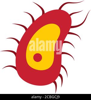 escherichia coli bacteria icon over white background, flat style ...