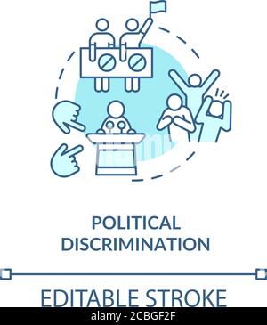 Political discrimination concept icon. Mistreatment based on political ...