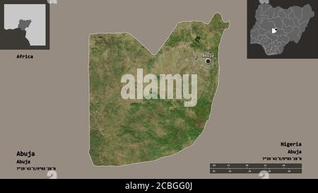 Shape of Abuja, federal capital territory of Nigeria, and its capital ...
