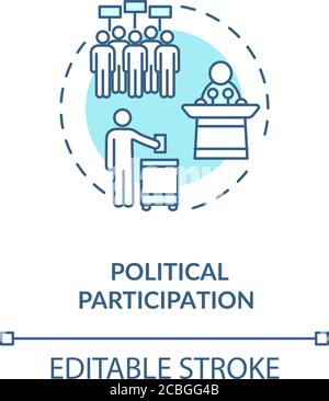 Political participation concept icon. Political involvement idea thin ...