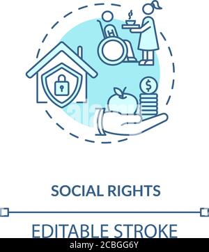 Economic rights concept icon. Socio economic principles idea thin line ...