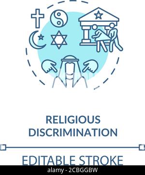 Religious discrimination concept icon. Mistreatment based on religion ...