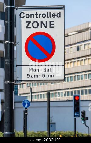 Controlled Parking Zone Sign in London with Classic White Georgian ...