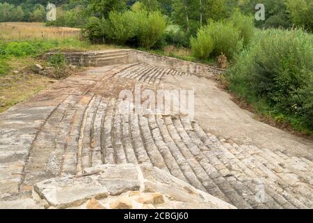 The stepped spillway of Crowley Dam that was part of Winlaton Mill ...