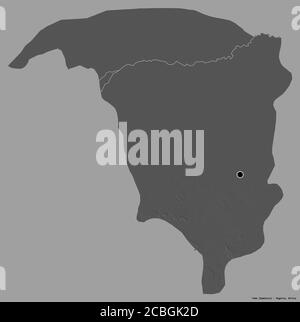 Yobe, state of Nigeria. Bilevel elevation map with lakes and rivers ...