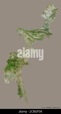 Shape of F.A.T.A., territory of Pakistan, with its capital isolated on ...