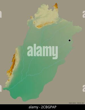 Punjab, province of Pakistan. Solid color shape. Corner auxiliary ...