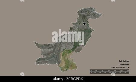 Map of Karachi, Pakistan, satellite view map in 3d. Black and white ...