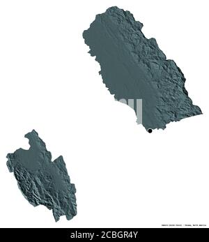 Embera, indigenous territory of Panama. Colored elevation map with ...