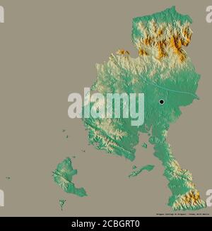 Veraguas, province of Panama. Solid color shape. Locations of major ...
