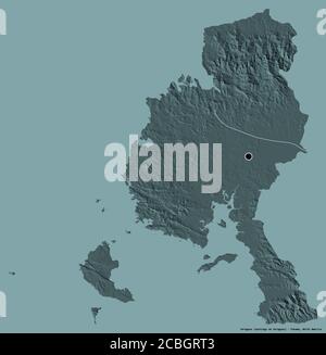 Veraguas, province of Panama. Solid color shape. Locations and names of ...