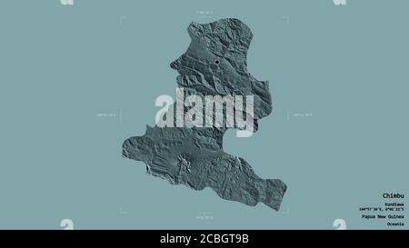 Zoom in on Chimbu (province of Papua New Guinea) extruded. Oblique ...