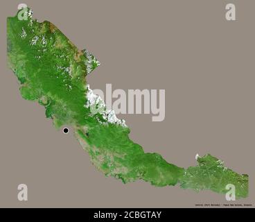 Central Province, province of Papua New Guinea. Grayscale elevation map ...