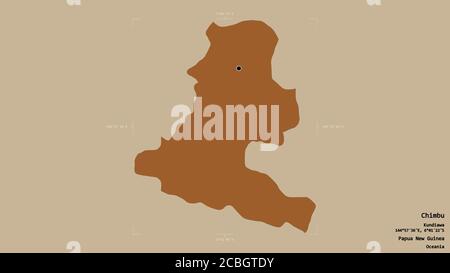 Zoom in on Chimbu (province of Papua New Guinea) extruded. Oblique ...
