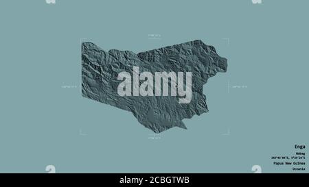 Area of Enga, province of Papua New Guinea, isolated on a solid ...