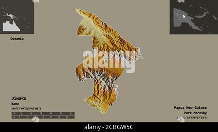 Shape of Jiwaka, province of Papua New Guinea, with its capital ...