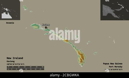 Topographic Papua New Guinea Map Hypsometric Elevation tint Spectral ...