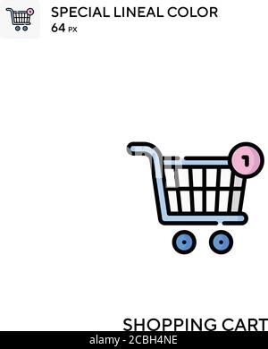 Shopping cart special lineal color vector icon. Shopping cart icons for ...