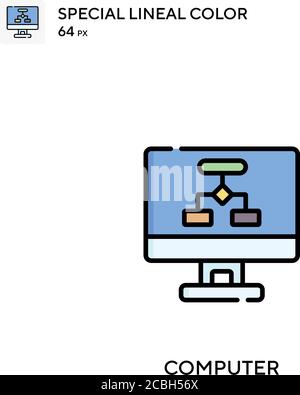 Computer Special lineal color vector icon. Computer icons for your ...