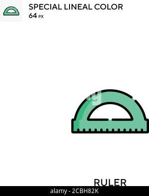 Ruler Lineal Icon Symbol Vector. Black Outline Ruler Icon Stock Vector ...