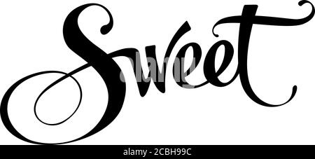 sweet word text with black and white love heart suitable for card ...