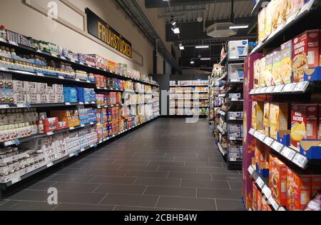 Interior of a REWE supermarket Stock Photo - Alamy