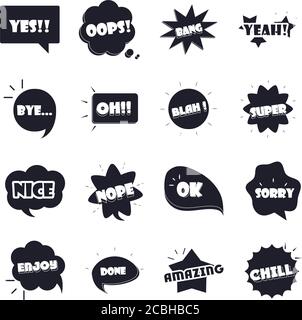 slang bubbles different words and phrases in multicolor cartoon, true ...